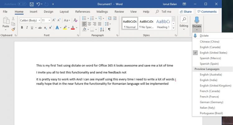 Recomandare: Dictate din Word for Office 365 va permite sa creati ...