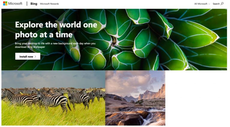 Microsoft ofera in sfarsit o aplicatie Bing Wallpaper de Windows 10