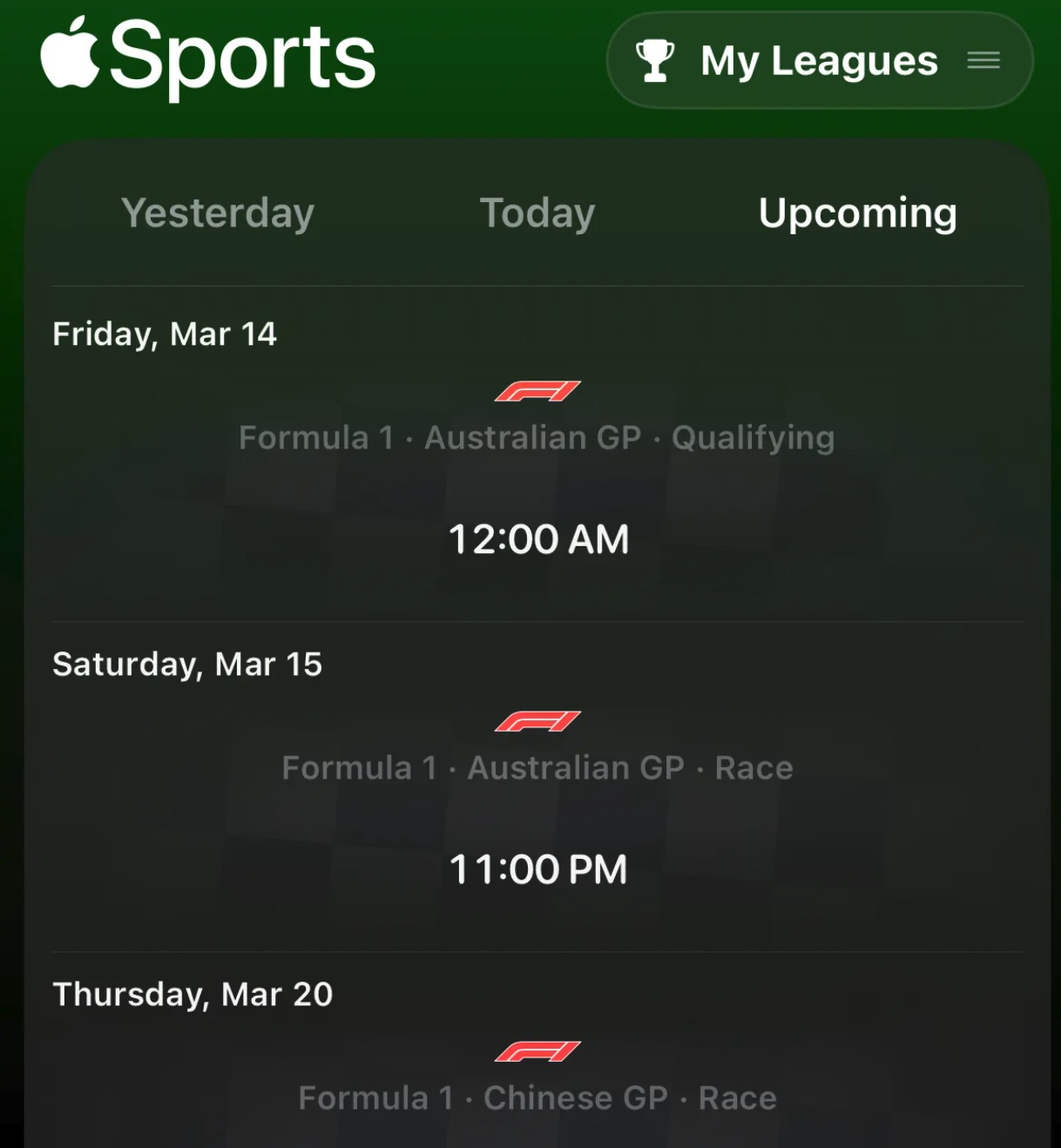 Apple aduce informatii despre Formula 1 in aplicatia Sports
